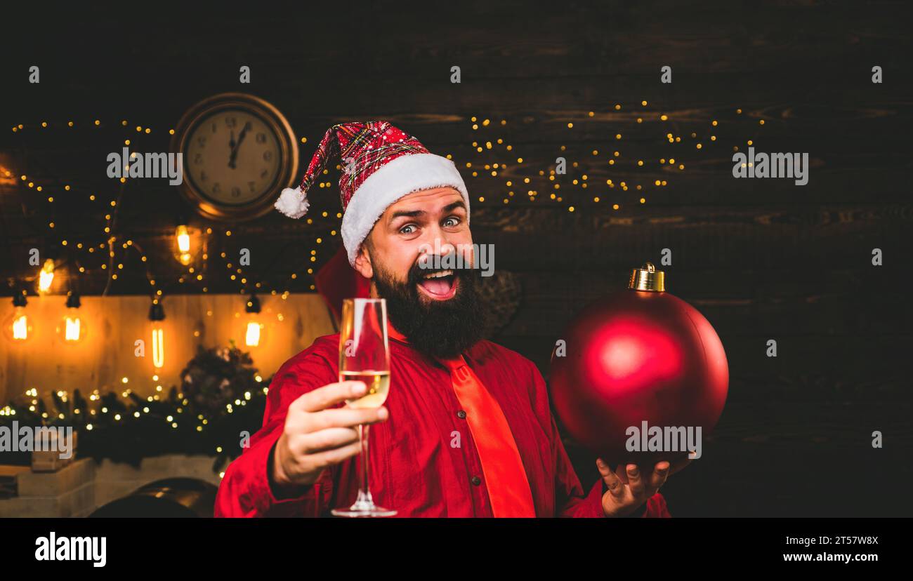 Bomb emotions. Christmas preparation. Happy Santa claus. Sparkle blast ...
