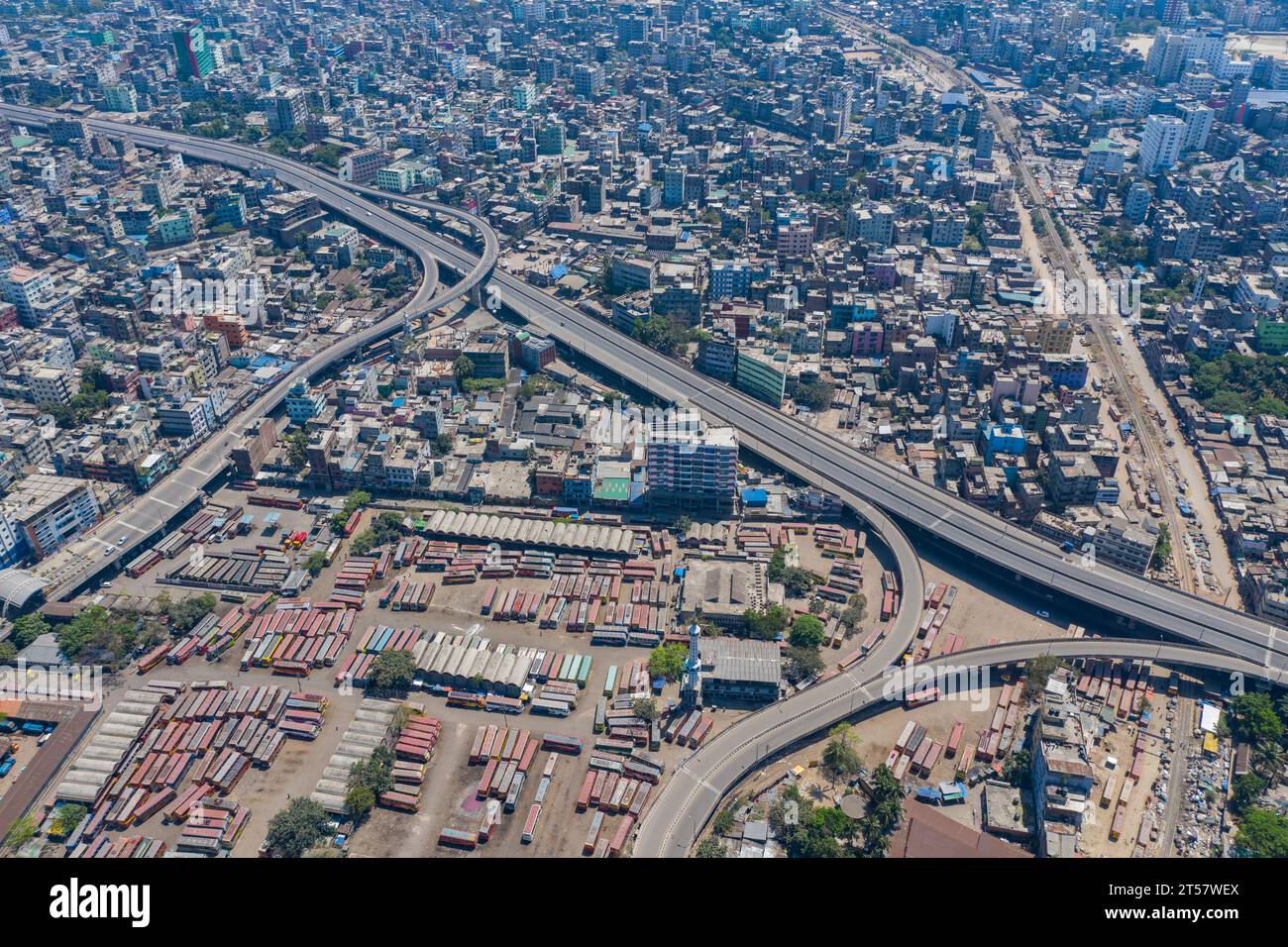 Dhaka, Bangladesh: Aerial view of the Dhaka city during a government ...
