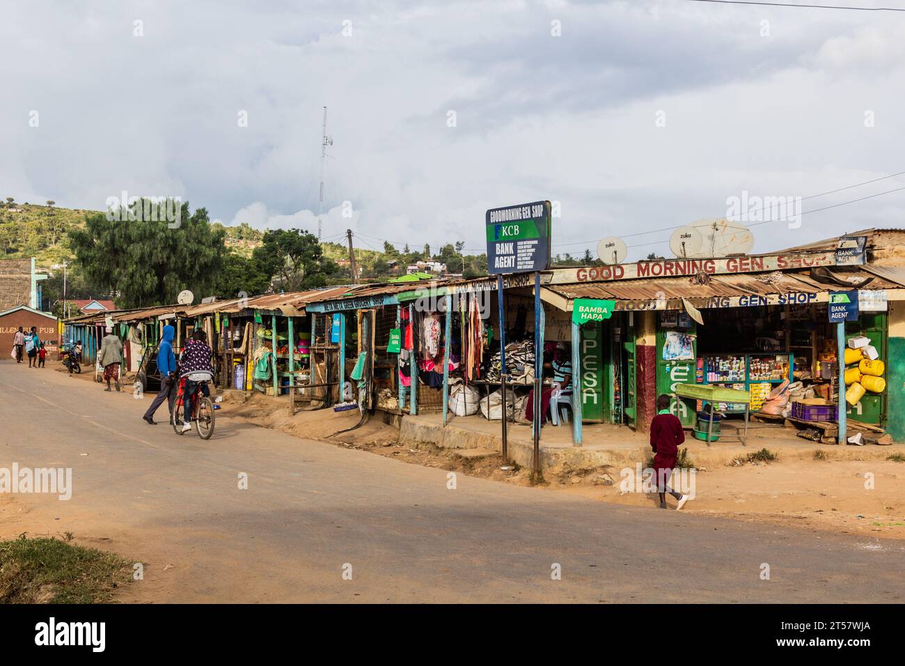 MARALAL, KENYA - FEBRUARY 13, 2020: Street in the center of Maralal ...