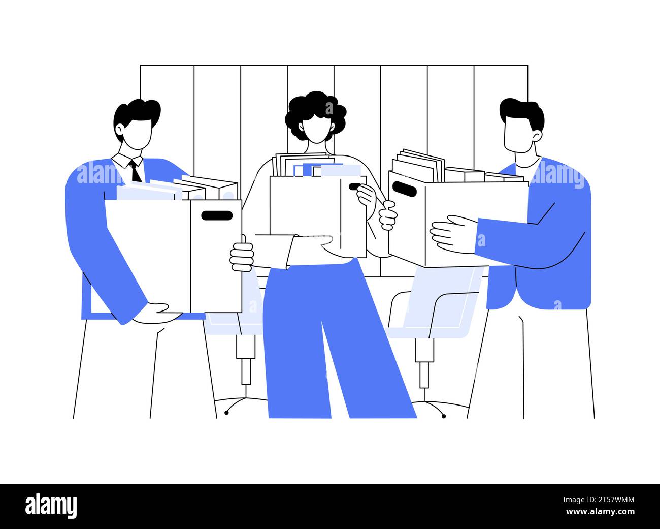 Moving to a new office isolated cartoon vector illustrations Stock ...