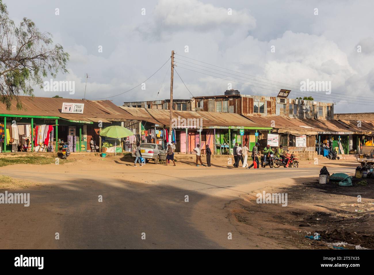 MARALAL, KENYA - FEBRUARY 13, 2020: Street in the center of Maralal ...