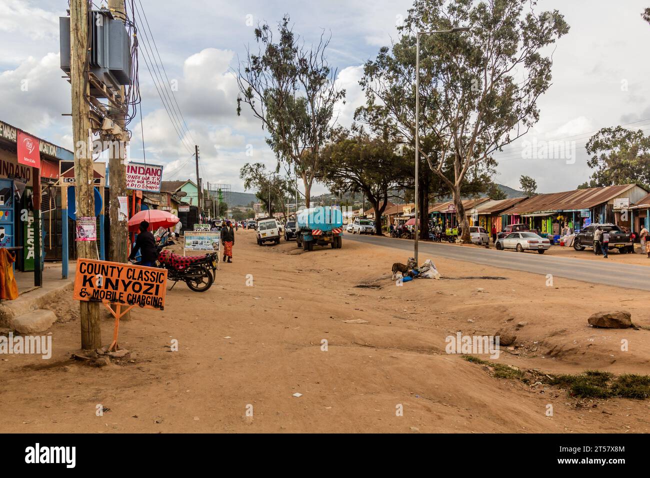 MARALAL, KENYA - FEBRUARY 13, 2020: Street in the center of Maralal ...