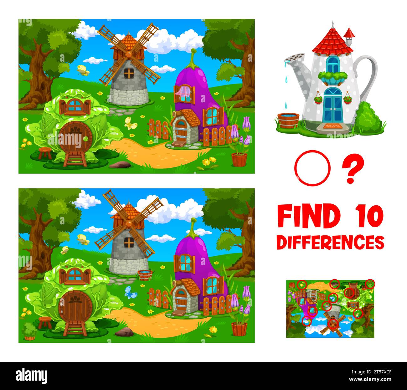 Game children find ten differences Cut Out Stock Images & Pictures - Alamy
