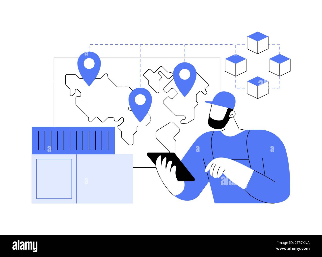 Supply chain management isolated cartoon vector illustrations Stock ...