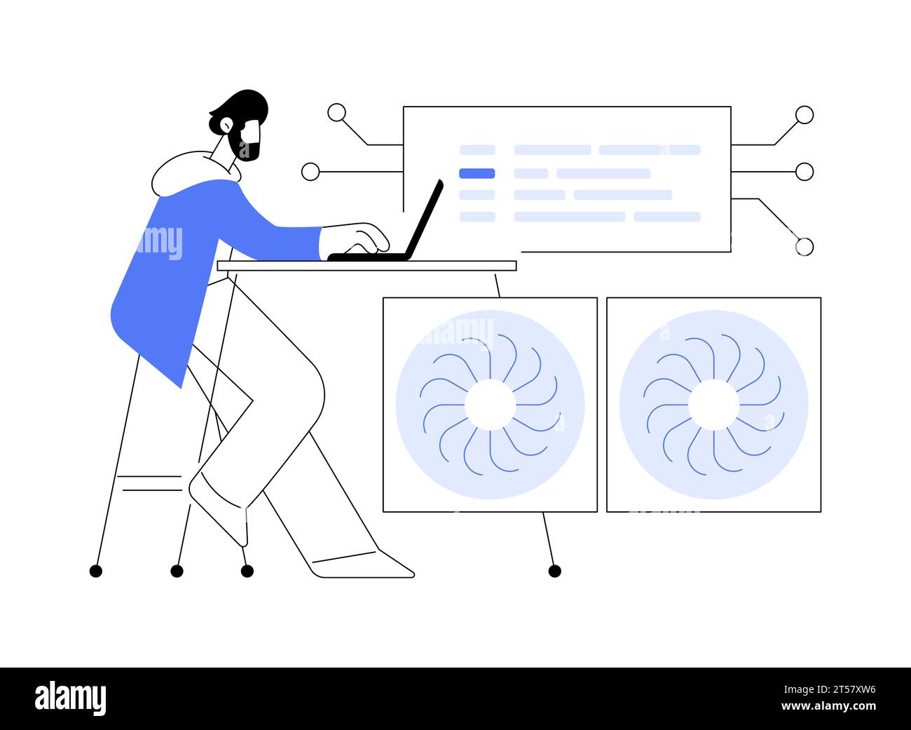 Blockchain engineer isolated cartoon vector illustrations Stock Vector ...