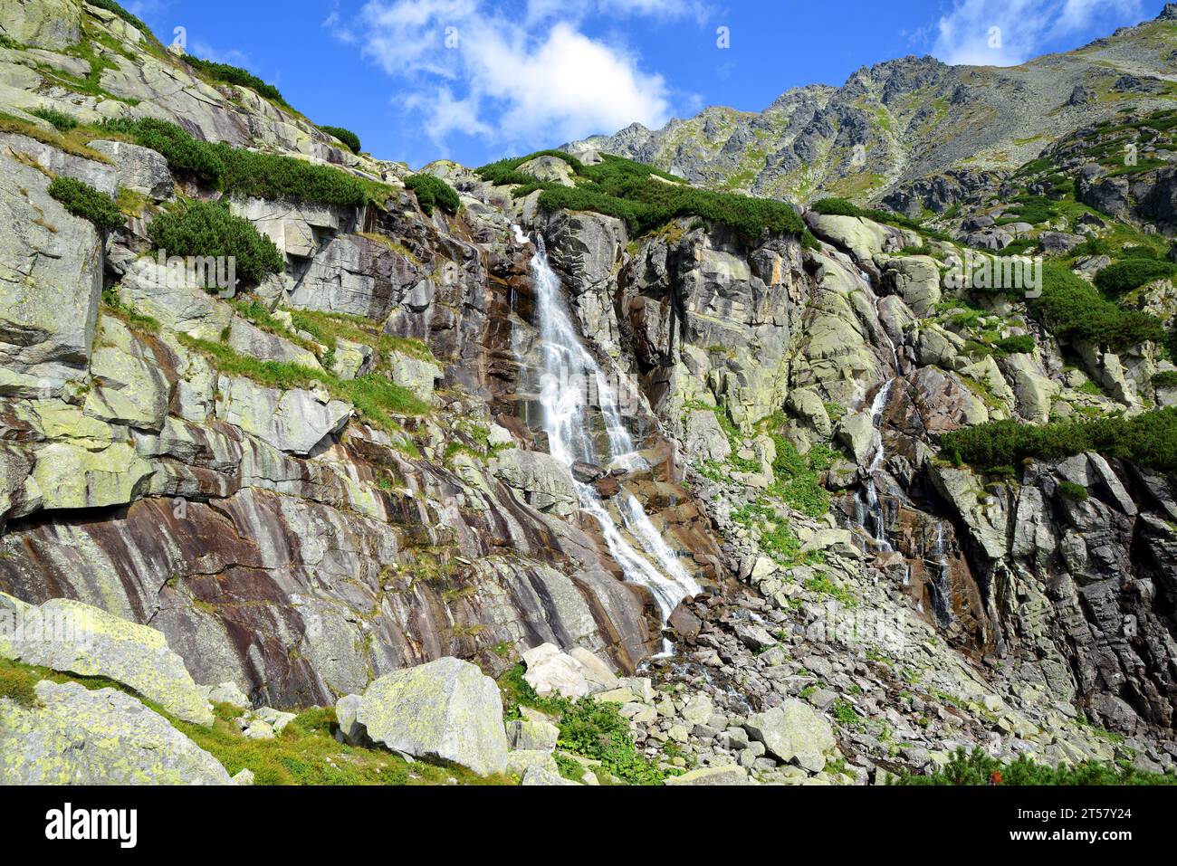 Waterfall skok in Mlynicka Valley, Vysoke Tatry (Tatra Mountains ...
