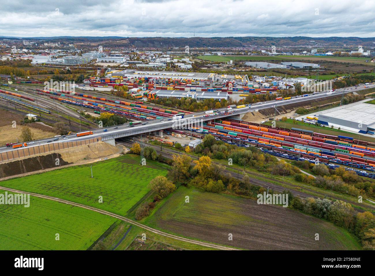 03 November 2023, Bavaria, Regensburg: The A3 highway with the new ...