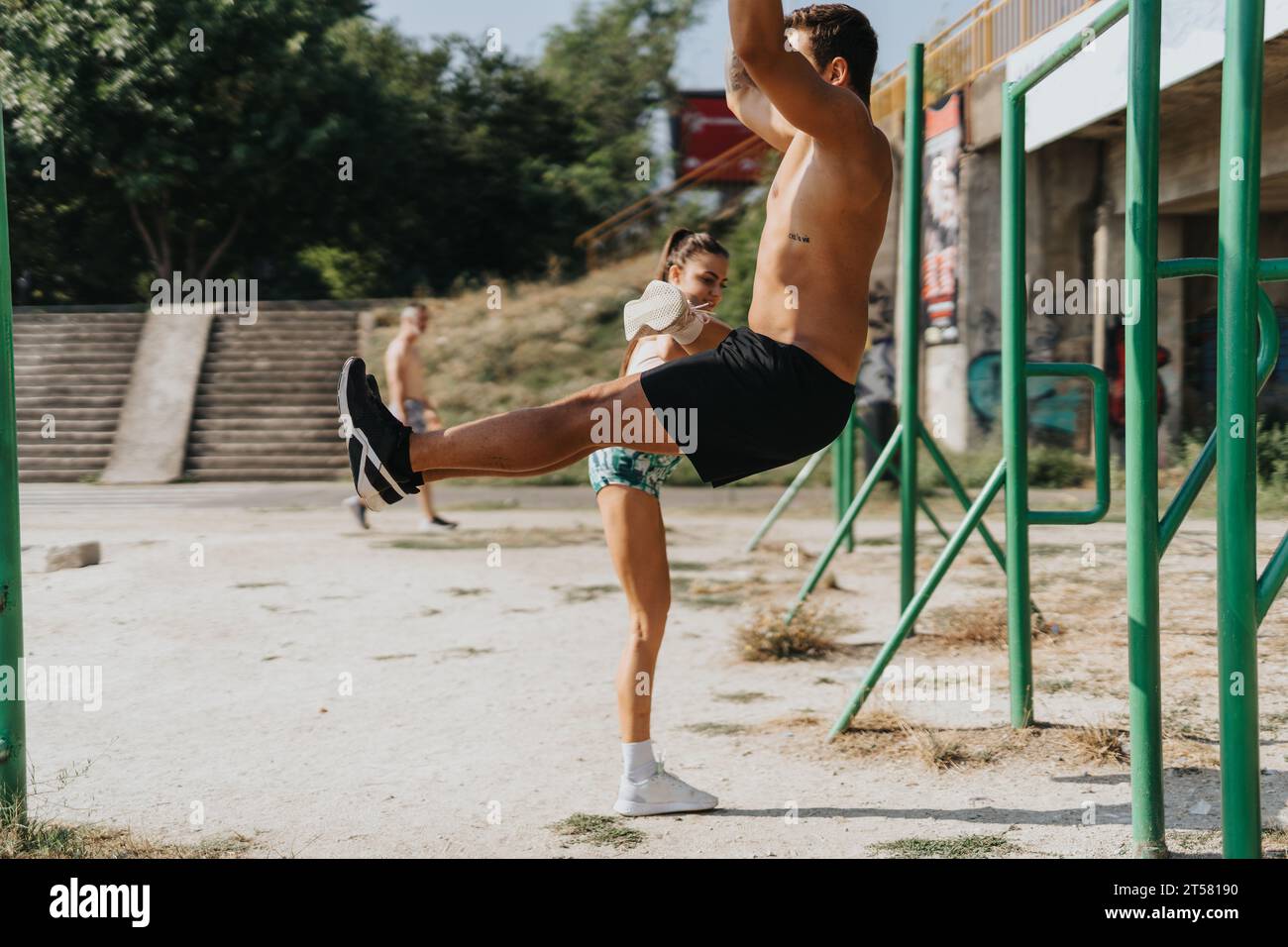 Pull ups outdoor friends hi-res stock photography and images - Alamy