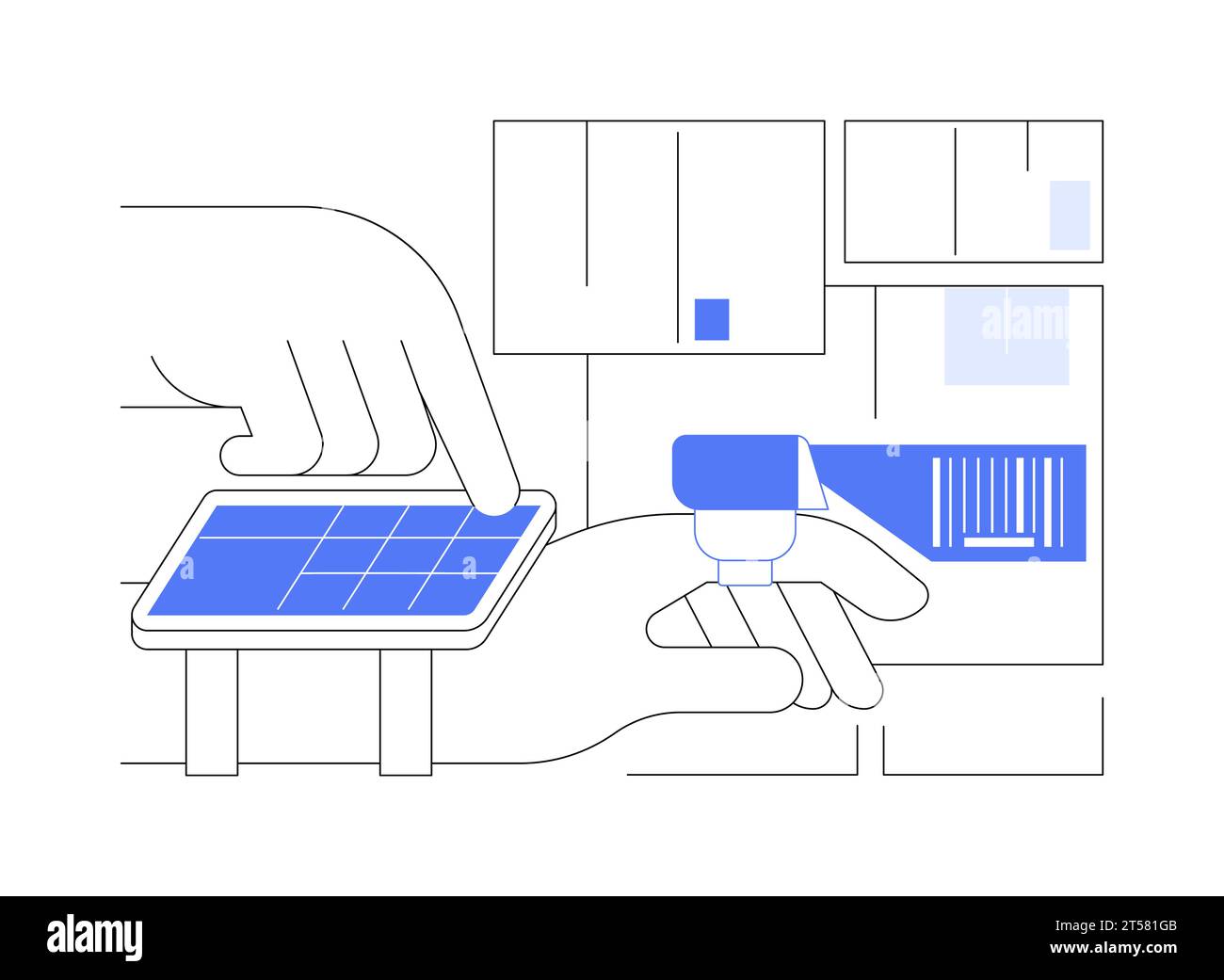 Warehouse manager using scanner Stock Vector Images - Alamy