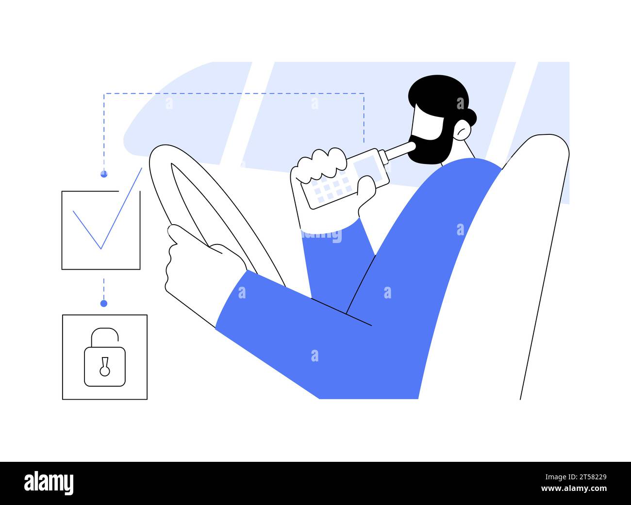 Ignition interlock abstract concept vector illustration Stock Vector ...