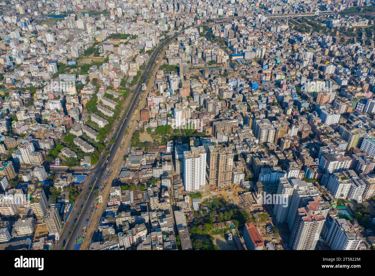 Dhaka, Bangladesh: Aerial view of the Dhaka city during a government ...
