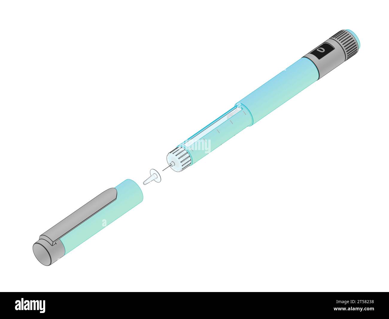 Sketch of insulin pen isolated on white background Stock Photo - Alamy