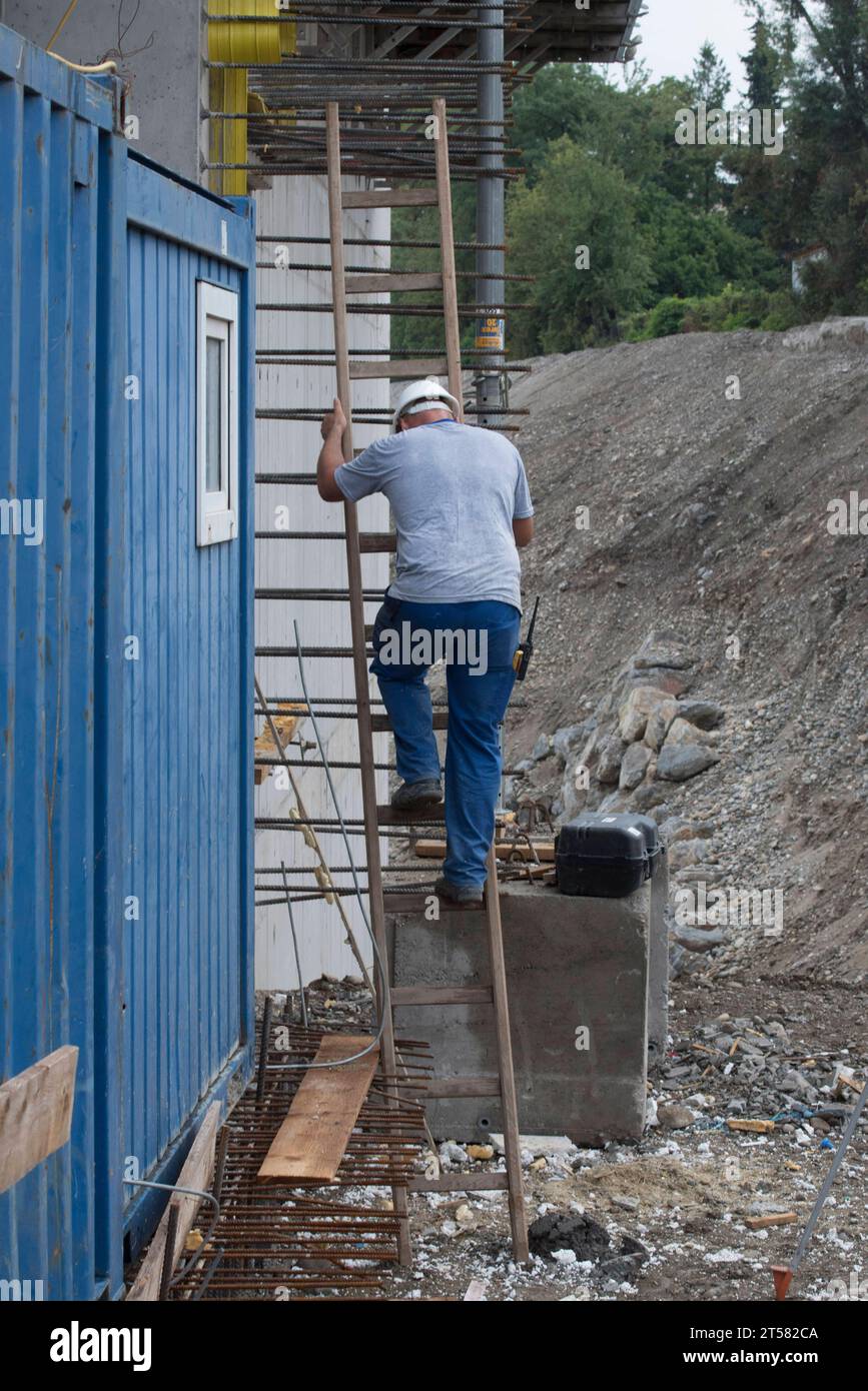 A Ladder For Climbing Up When People Working At Height A Ladder For ...