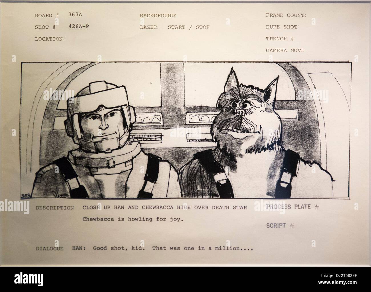 Original concept art of Han Solo and Chewbacca from Star Wars - A New ...