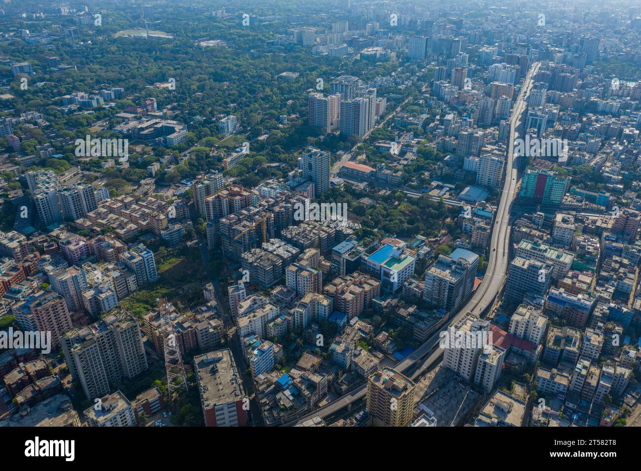 Dhaka, Bangladesh: Aerial view of the Dhaka city during a government ...