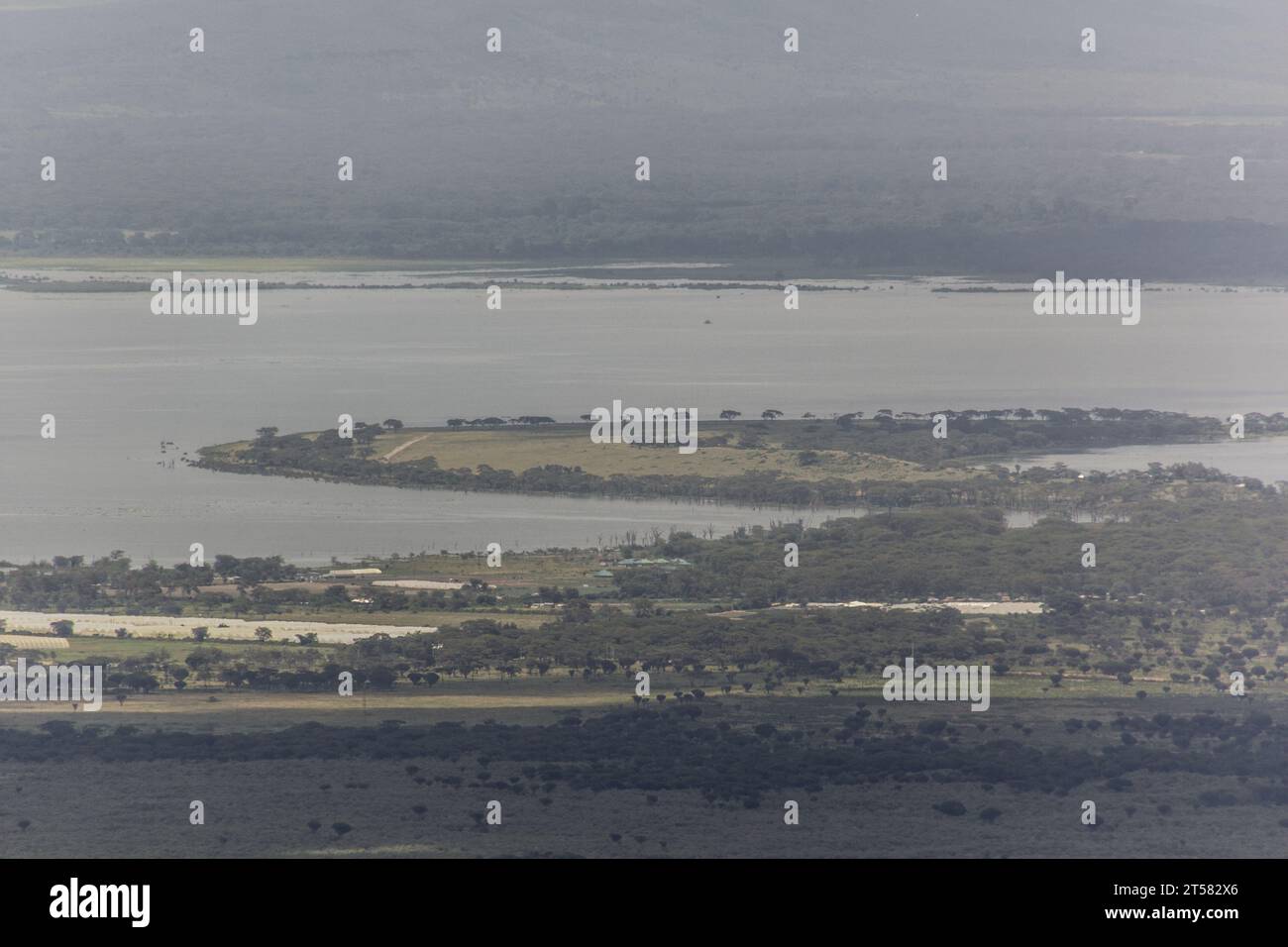 Aerial view of Crescent island on Naivasha lake, Kenya Stock Photo - Alamy