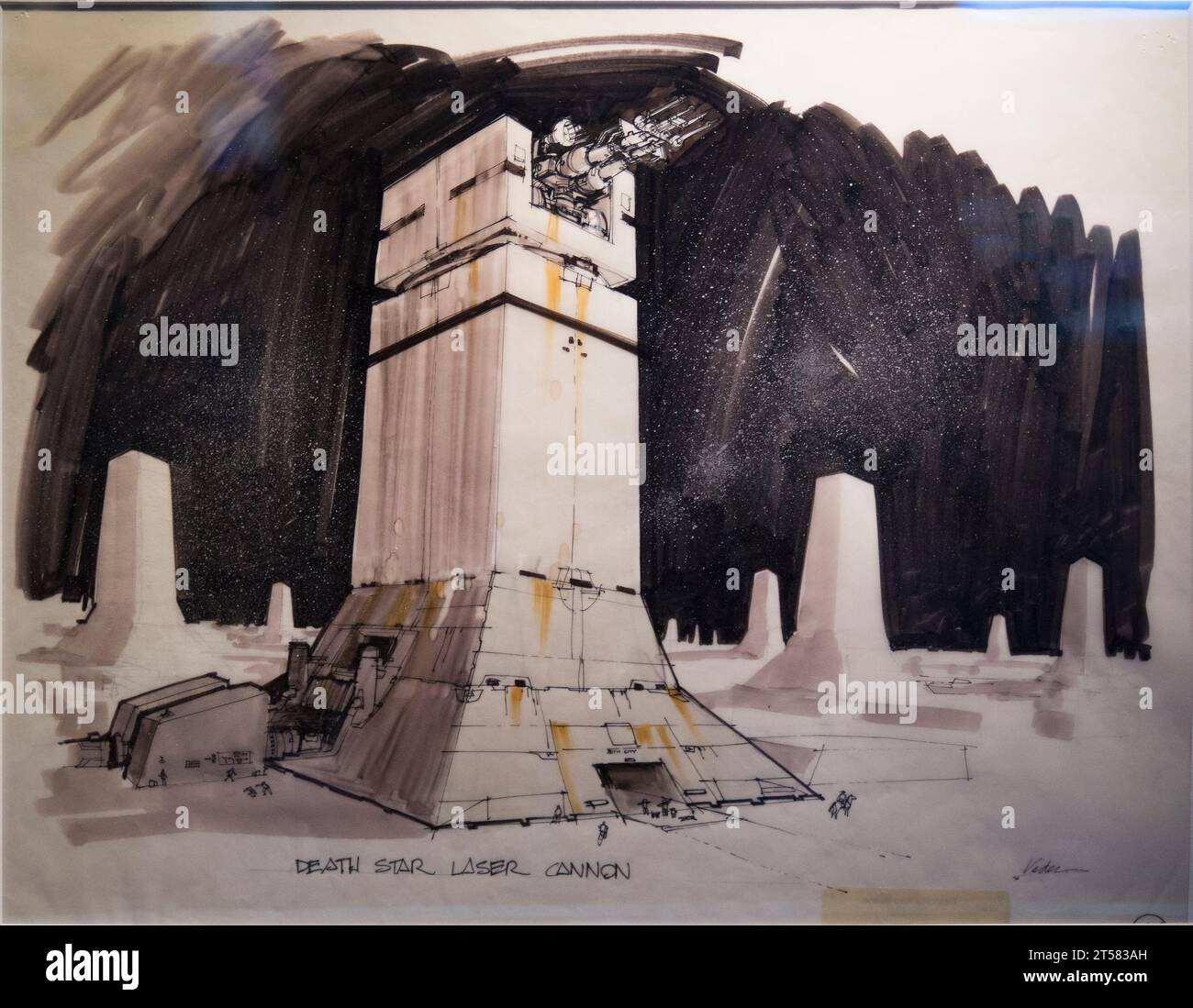 Original concept drawing of a Death Star Laser Cannon from Star Wars ...