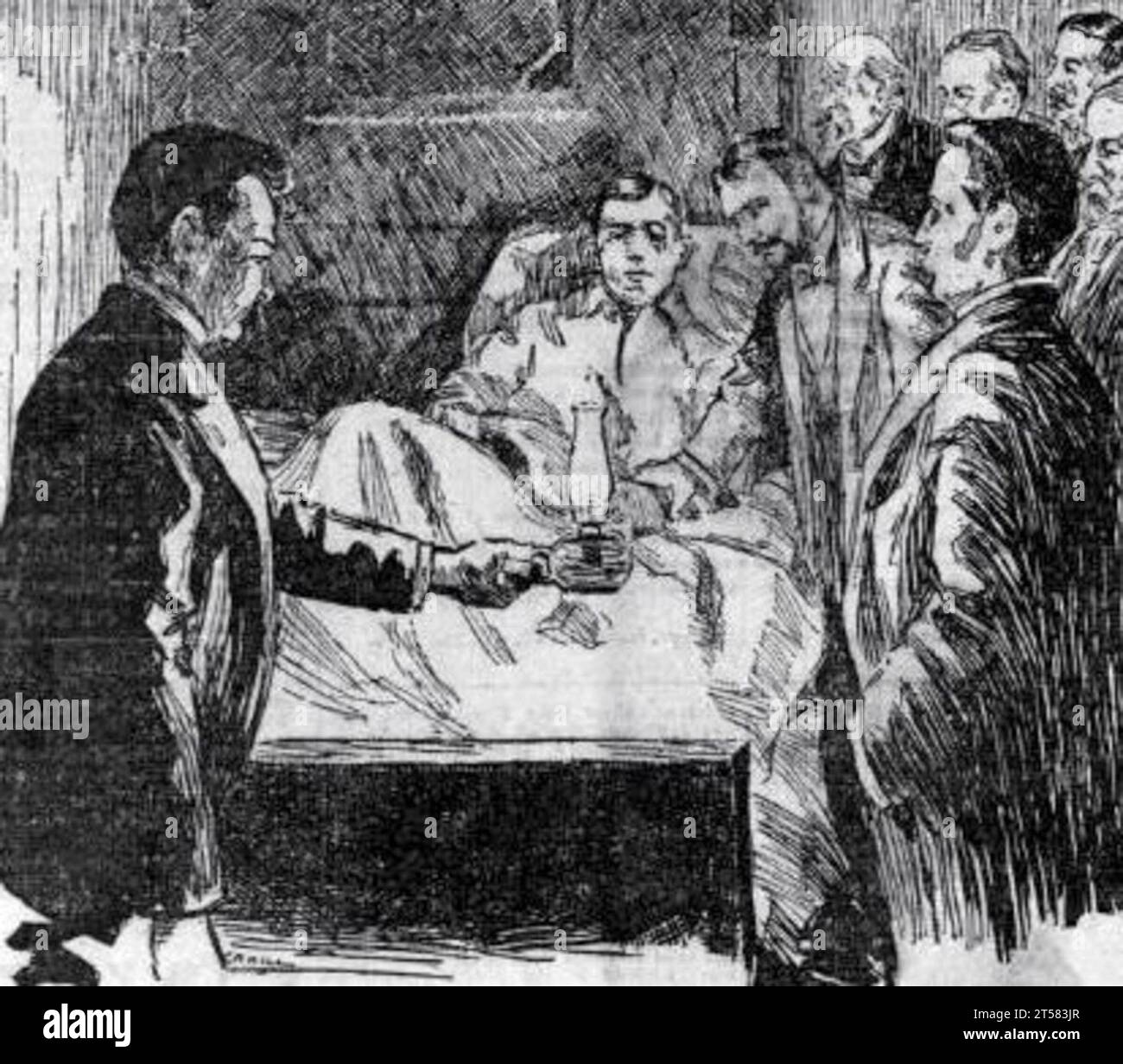 Doctors gather at the bedside of boxer Tom Sharkey Stock Photo - Alamy