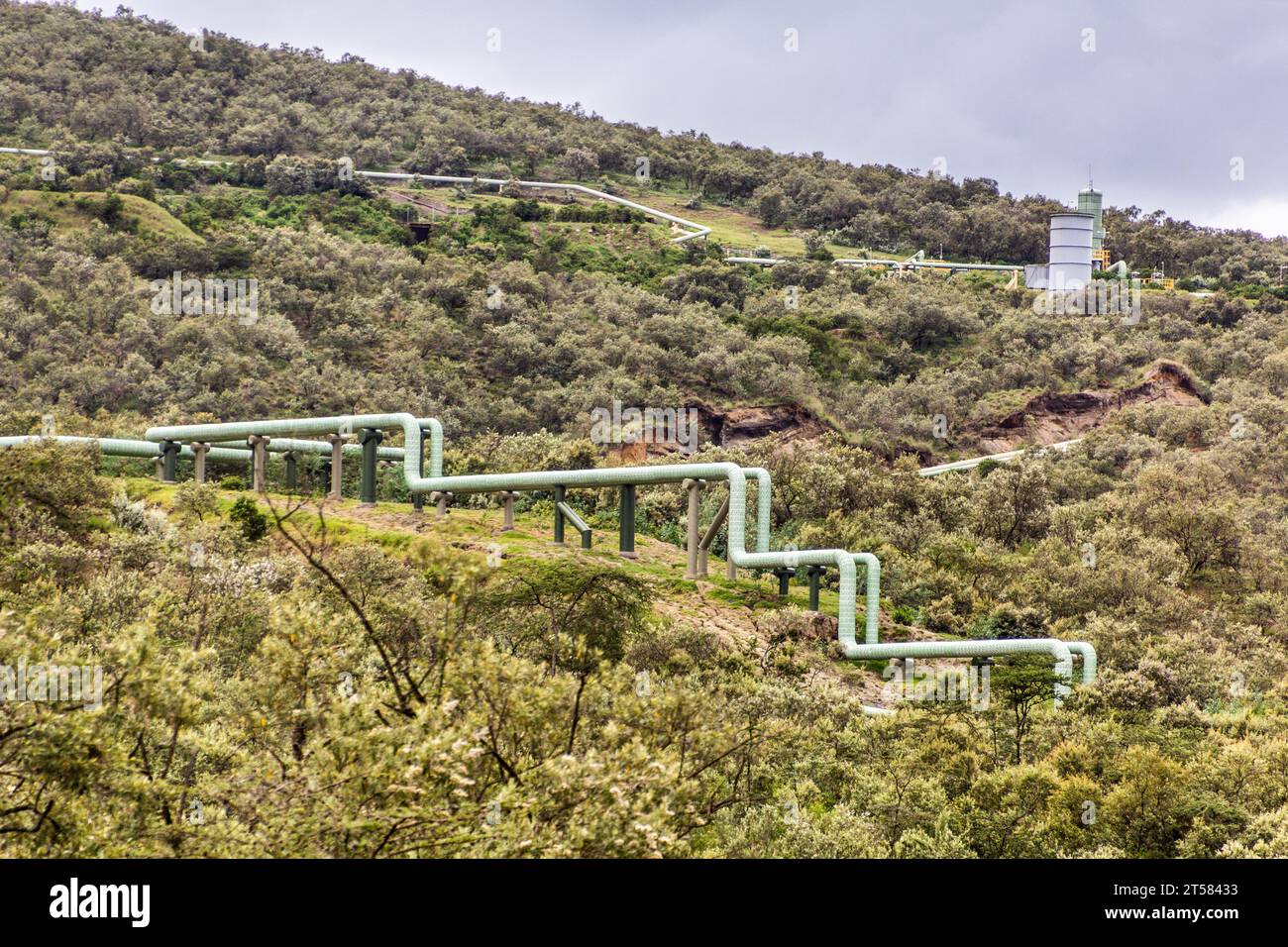 Pipelines of Olkaria Geothermal Power Station in the Hell's Gate ...