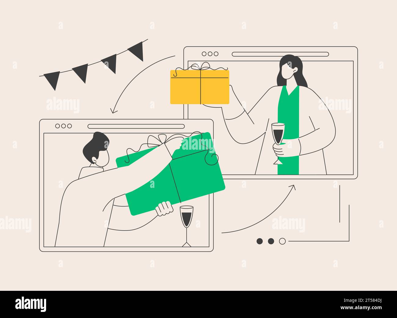 Sharing gifts online abstract concept vector illustration Stock Vector ...