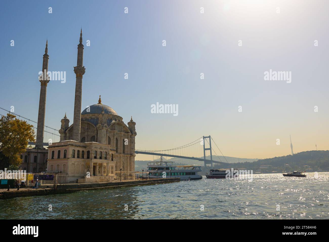 Visit Istanbul background photo. Ortakoy Mosque and Bosphorus Bridge ...