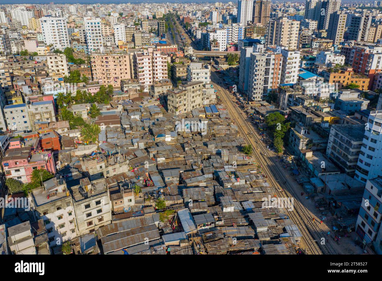 Dhaka, Bangladesh: Aerial view of the Dhaka city during a government ...