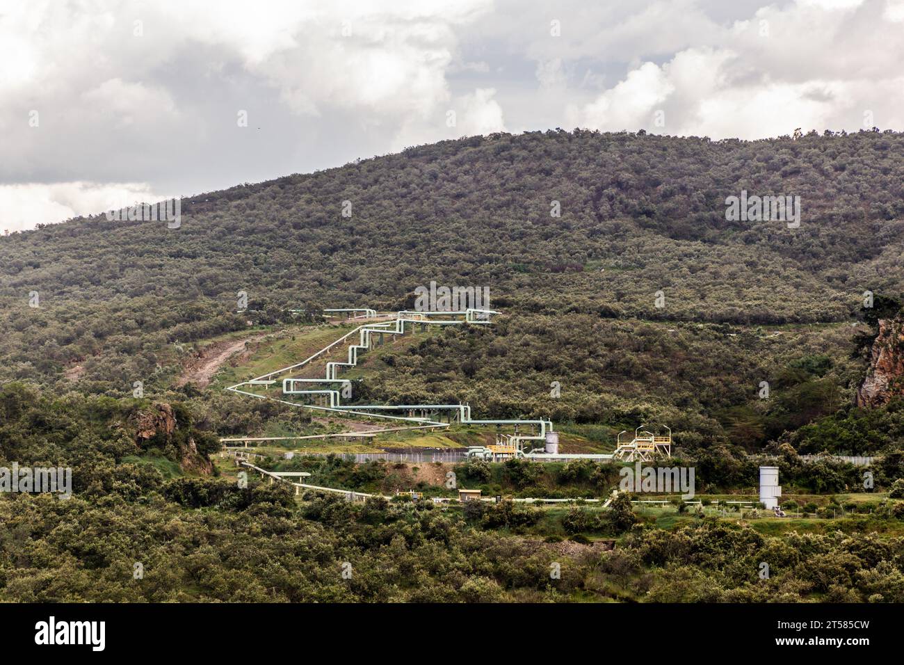 Pipelines of Olkaria Geothermal Power Station in the Hell's Gate ...