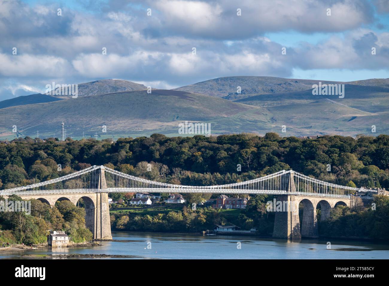 Menai Bridge And the Strait 22-10-23 Stock Photo - Alamy
