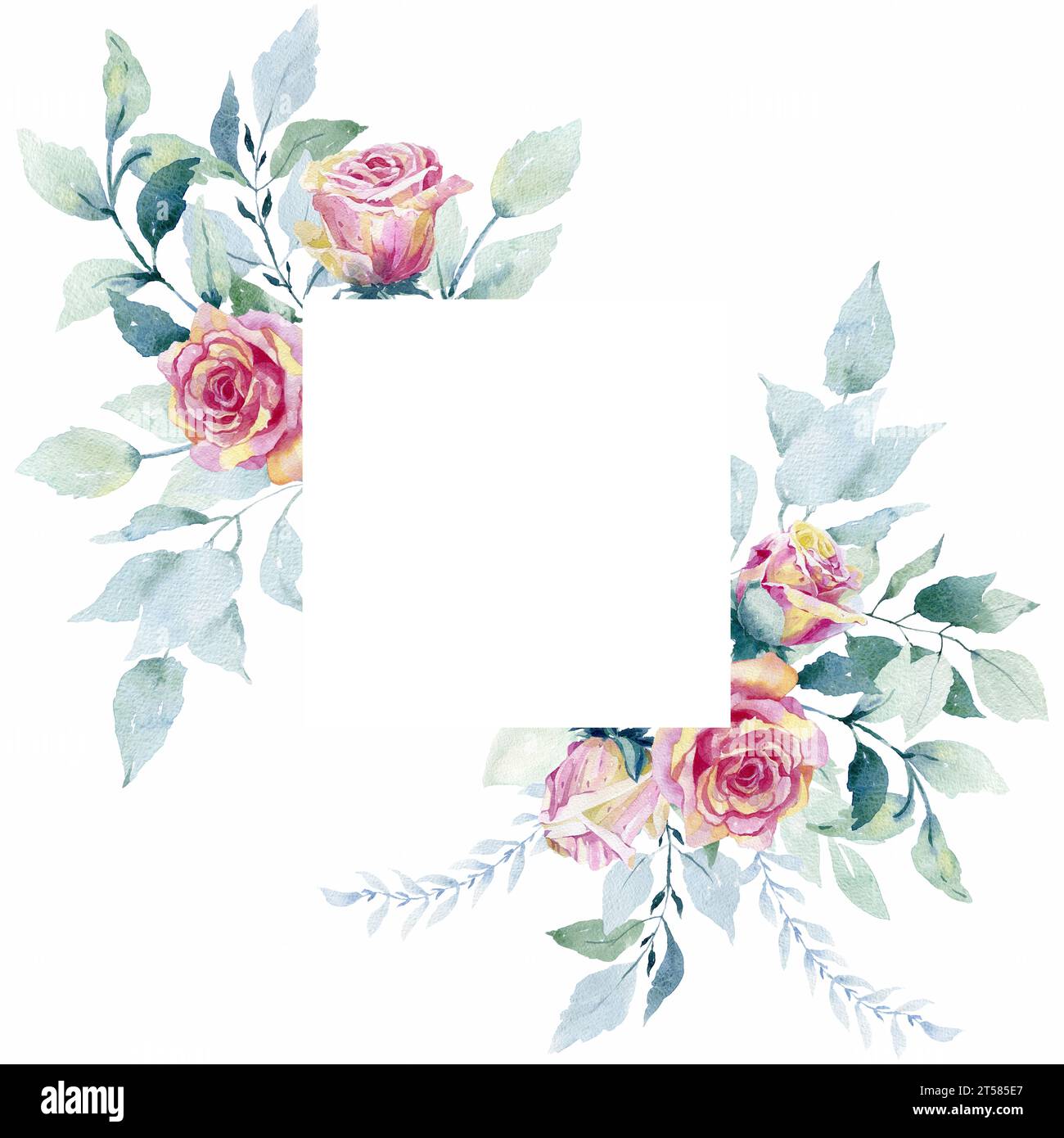 Frame with roses Stock Photo - Alamy