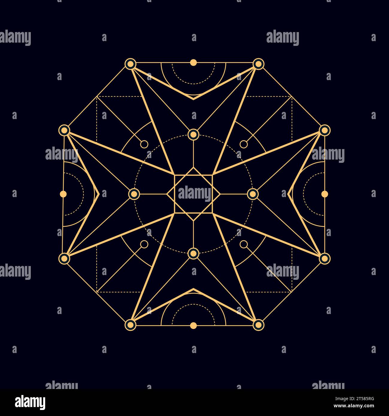Alchemy symbol, myth and meditation pentagram. Vector tribal geometric ...