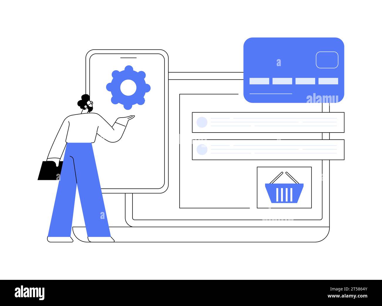 Transactions processing isolated cartoon vector illustrations Stock ...