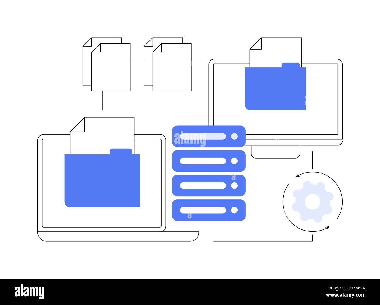 Data migration isolated cartoon vector illustrations Stock Vector Image ...