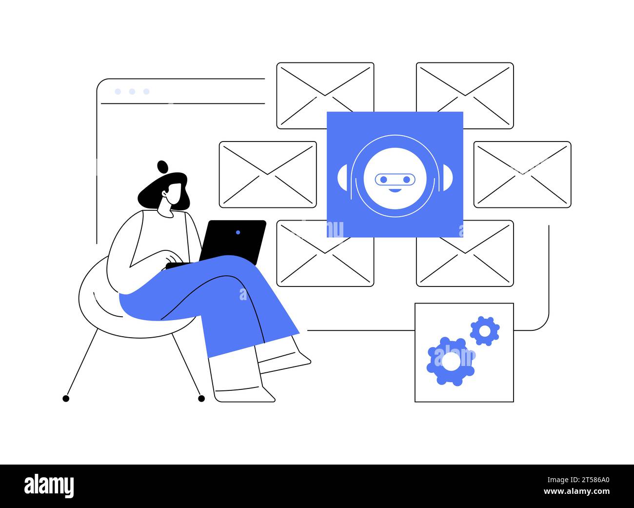 E-mail processing isolated cartoon vector illustrations Stock Vector ...