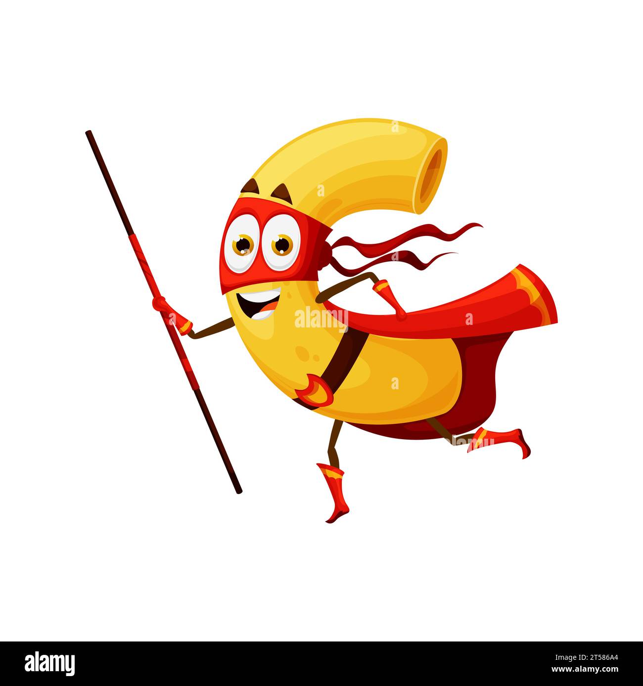 Cartoon Italian macaroni pasta superhero character, vector funny super ...
