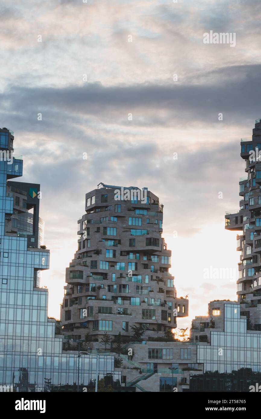 Unique U-shaped skyscraper design with family houses on top of each ...