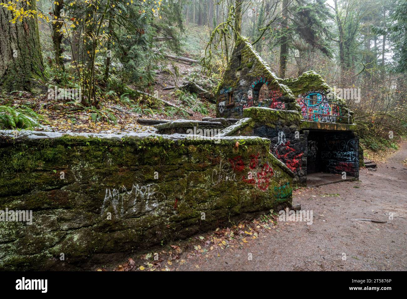 Old public bathroom, known as "Witch's Castle", in Portland Oregon's ...