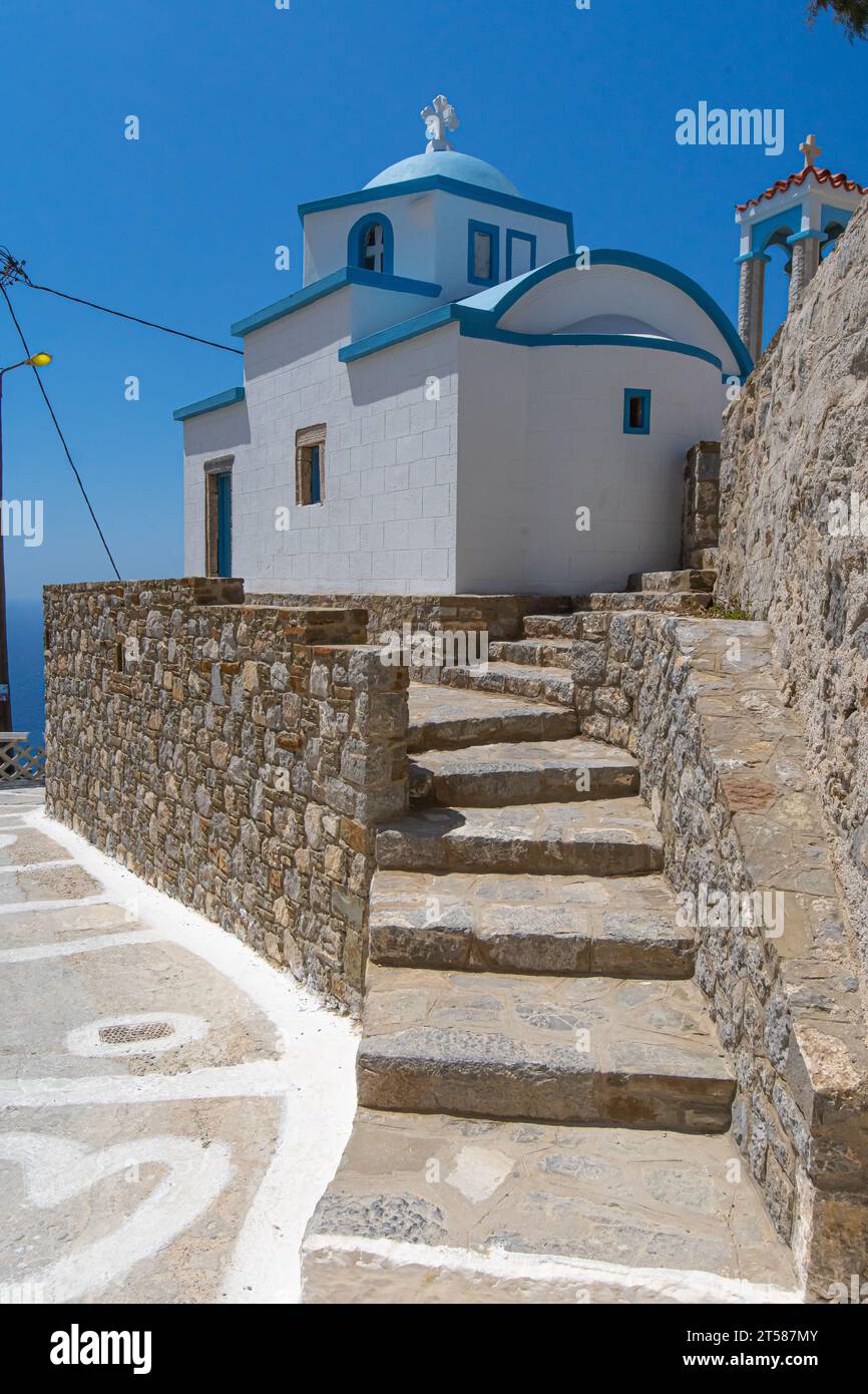 Traditional orthodox church,Olympos,Karpathos Stock Photo - Alamy