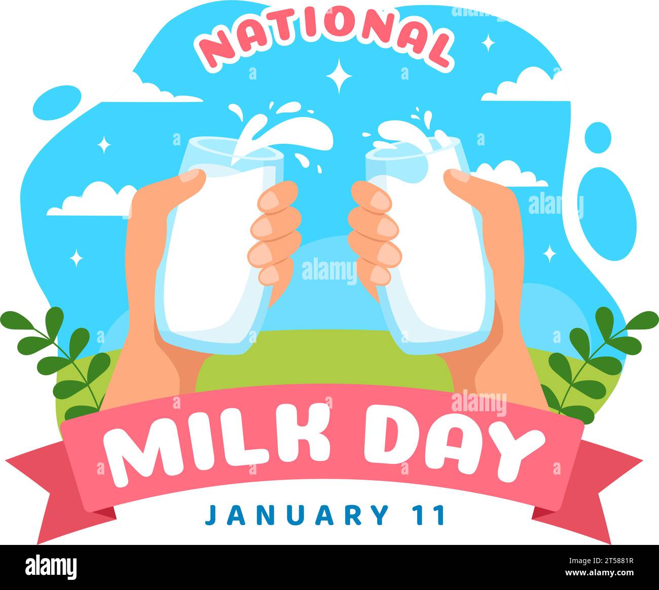 National Milk Day Vector Illustration on 11 January with Milks Drinks ...