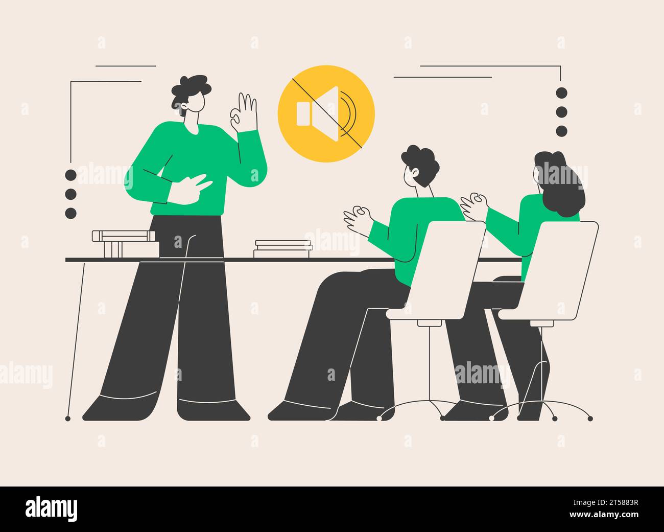 Sign language classes abstract concept vector illustration Stock Vector ...