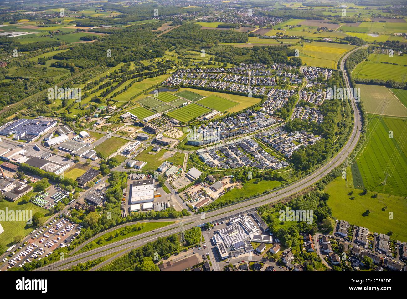 Aerial view, DSW 21 Dortmunder Stadtwerke, Hohenbuschei residential ...