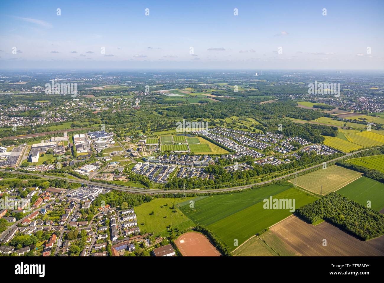 Aerial view, DSW 21 Dortmunder Stadtwerke, Hohenbuschei residential ...