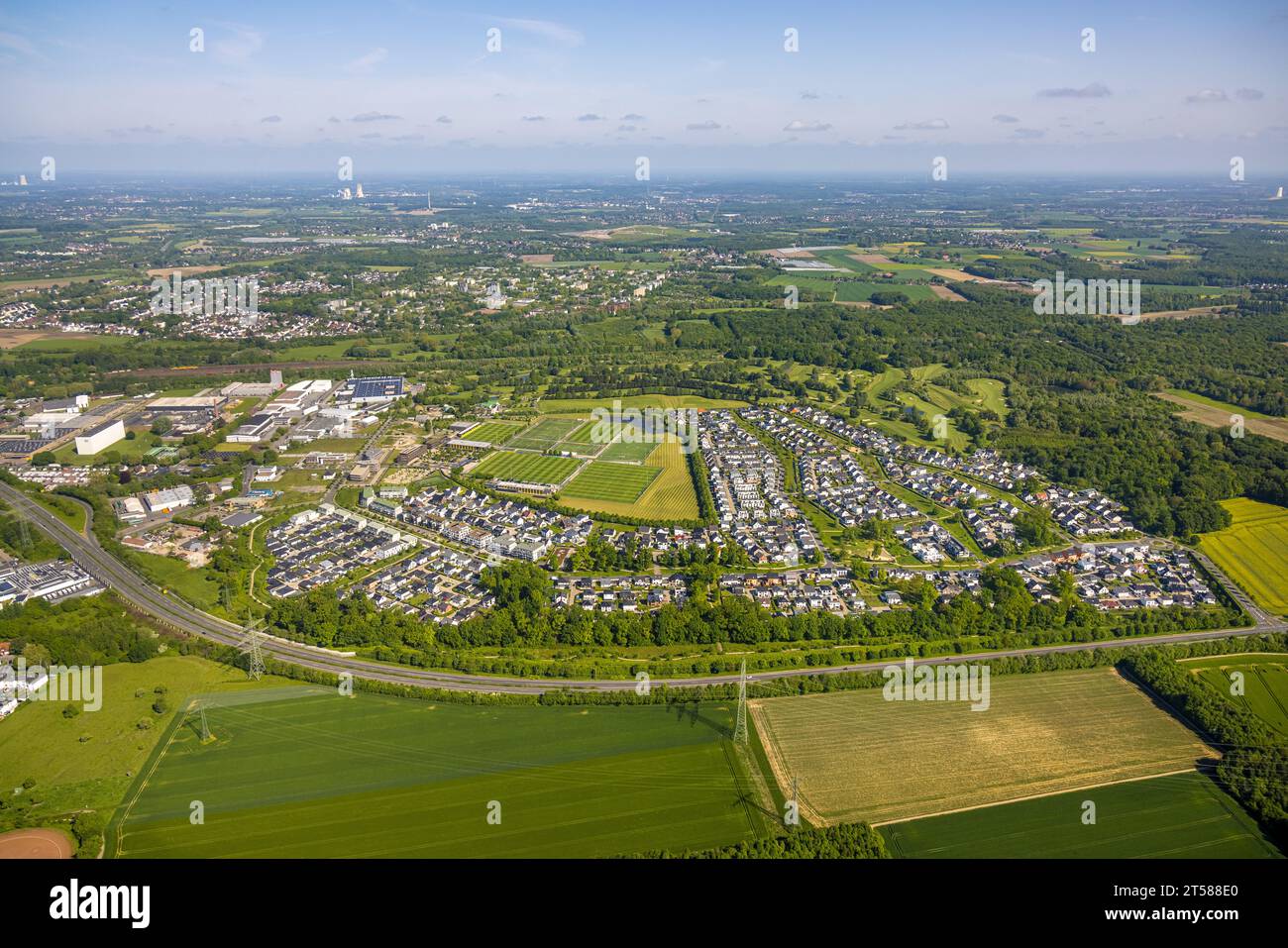 Aerial view, DSW 21 Dortmunder Stadtwerke, Hohenbuschei residential ...