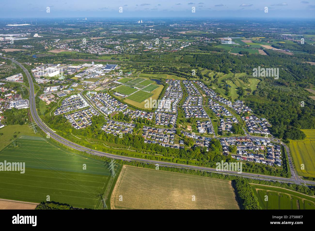 Aerial view, DSW 21 Dortmunder Stadtwerke, Hohenbuschei residential ...