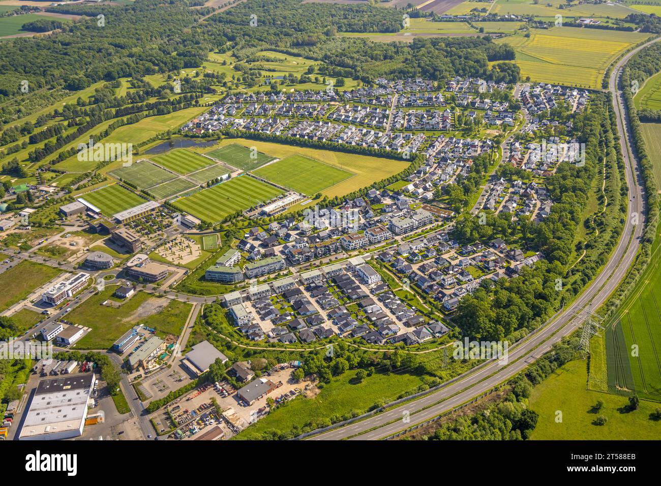 Aerial view, DSW 21 Dortmunder Stadtwerke, Hohenbuschei residential ...