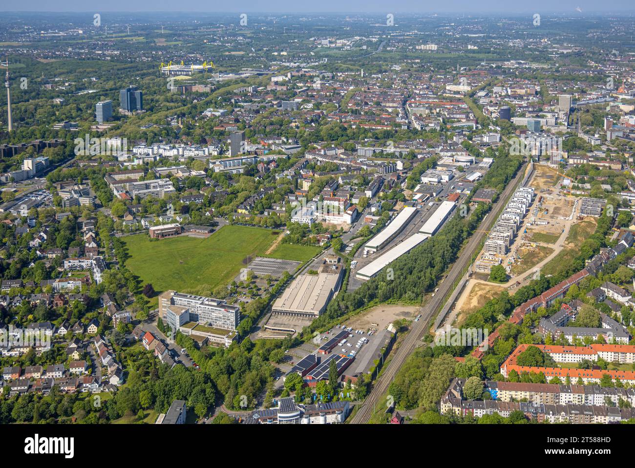 Aerial view, DSW 21 Dortmunder Stadtwerke, Deggingstraße headquarters ...
