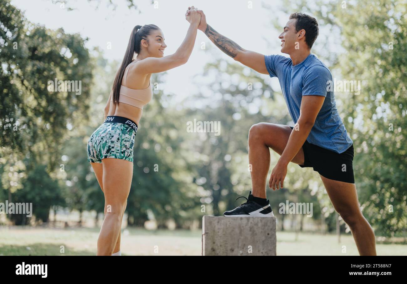 Outdoor Fitness, Friends Challenge Their Limits with Sunny Park Workout ...