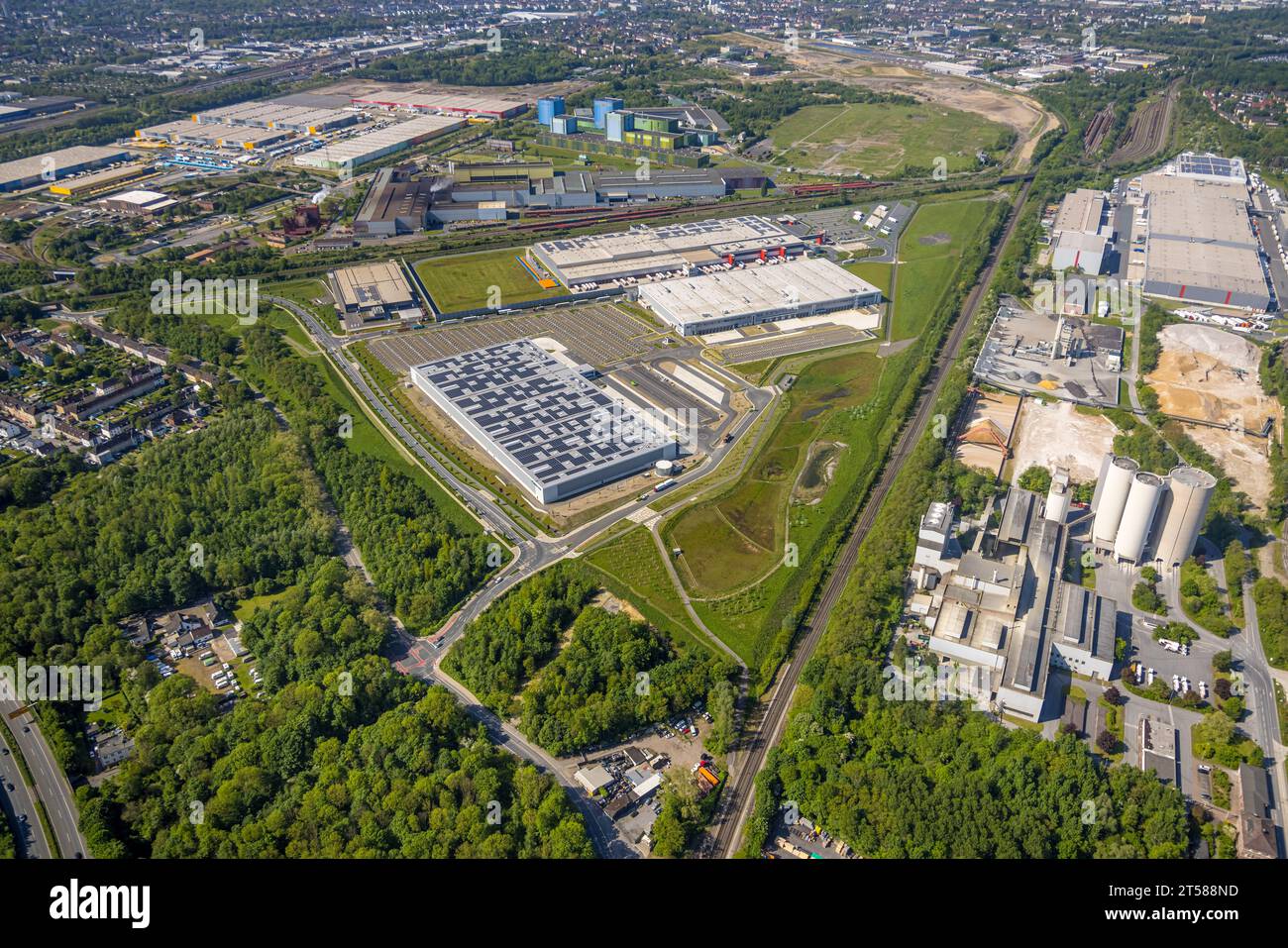 Aerial view, DSW 21 Dortmunder Stadtwerke, Westfalenhütte industrial ...