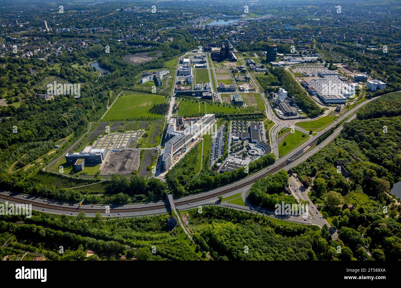 Aerial view, Technology Park Phoenix West industrial estate, Materna ...