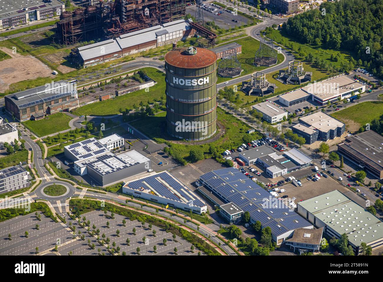 Industrial park phoenix west with gasometer hi-res stock photography ...