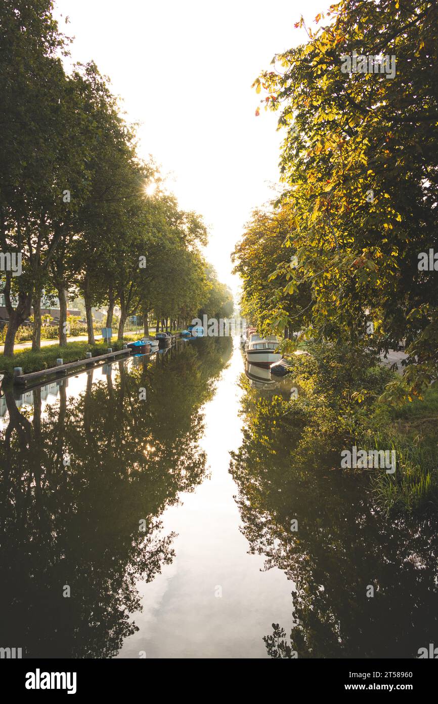 Transportation between cities using a water canal to complement the ...